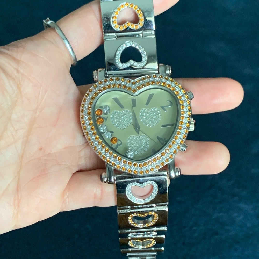 Swarovski Crystal Heart Shaped Watch - Gem